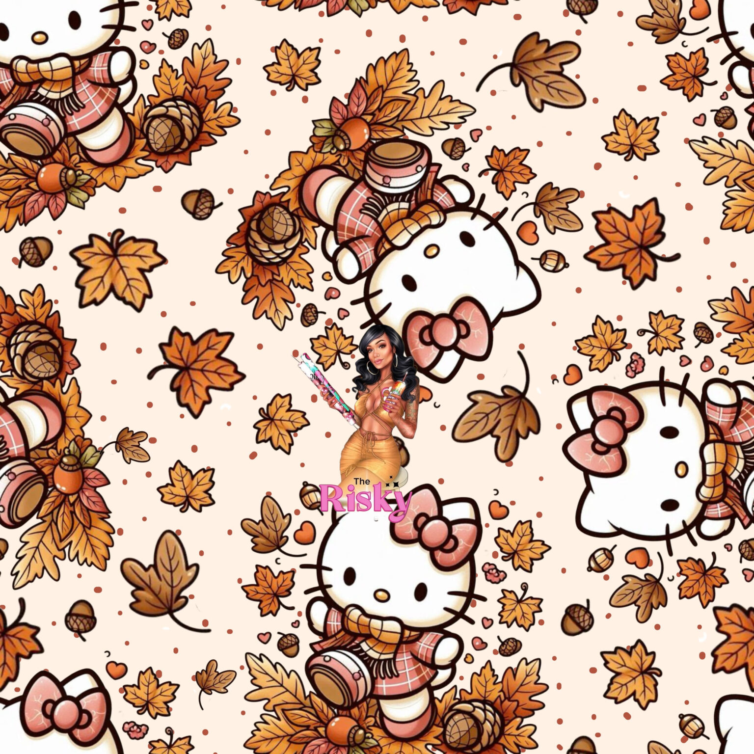 Exclusive Fall Kitty (has matching decal available) | The Risky Tumbler